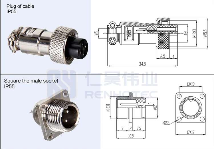 GX12 M12 to Mini Din Male Adapter - 4 Pin Male to Male Cable Cordset ...