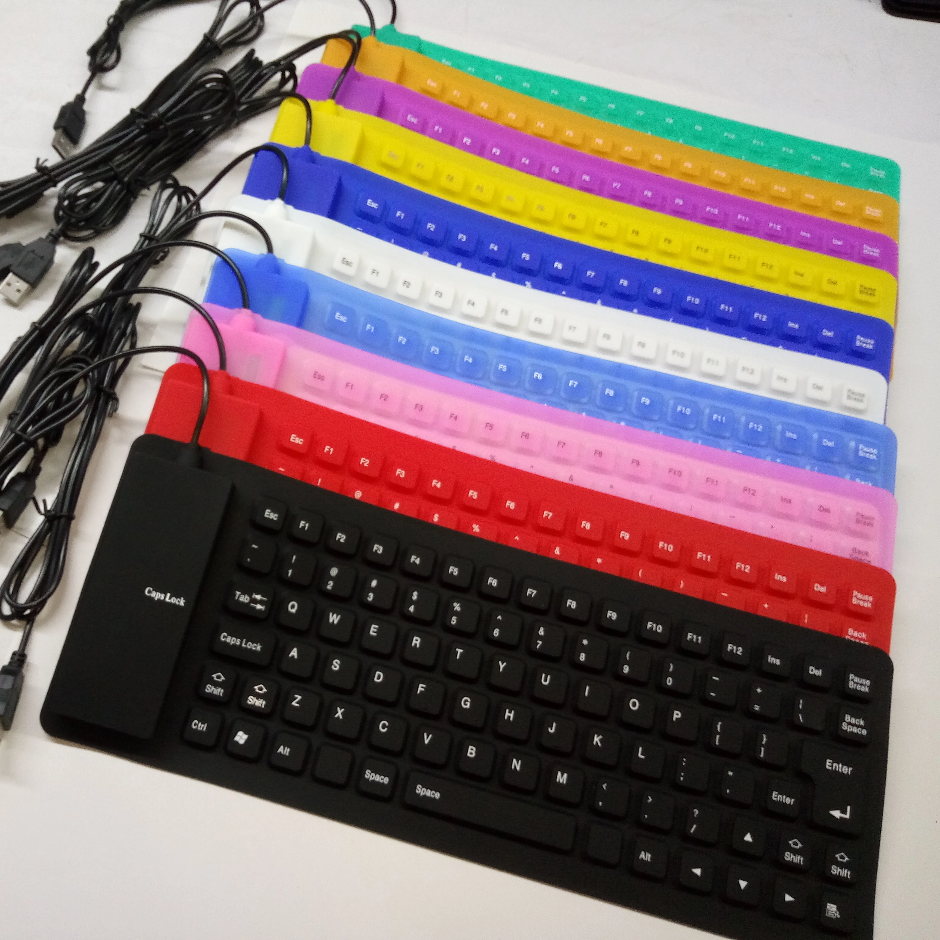 85 Keys Silicone Keyboard Anti-splash Soft Keyboard Wired Mute Keyboard ...