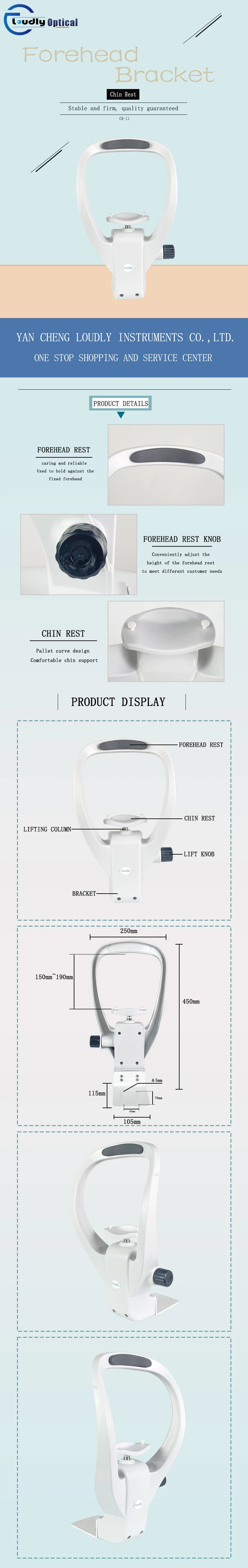 Ophthalmic Instrument Chin Rest Forehead Bracket Set CR-11