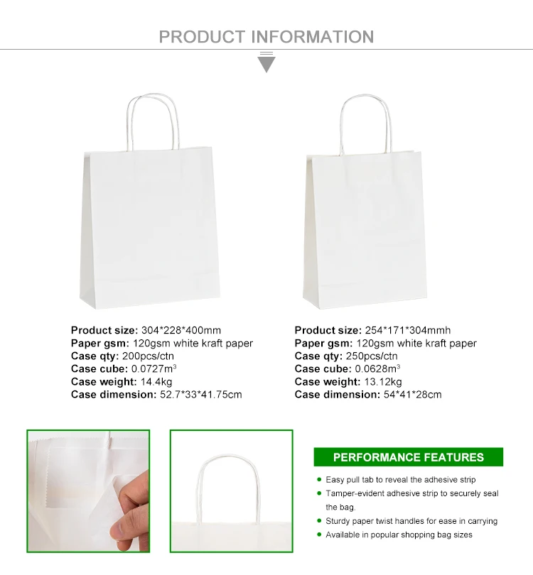 OOLIMA Customization White Paper Carry Bags With Handles for Shopping ...