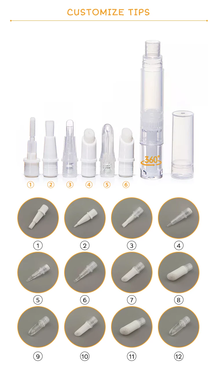 Wholesale 3ml 4ml 5ml Cosmetic Packaging Click Lipgloss Pen Transparent ...