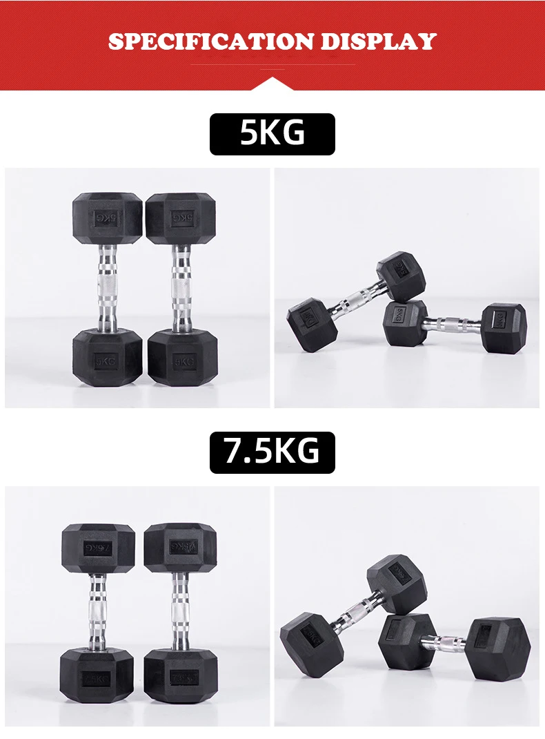 RUIBO Rubber Hex Dumbbell Set - Comprehensive Fitness Gear