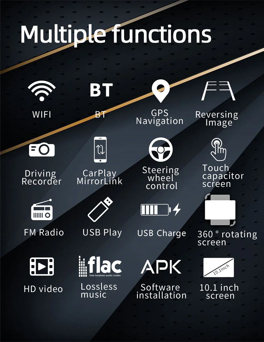 10.1 Inch 2+32g 360 Degree Rotation Screen Android Car Player Android 1 ...