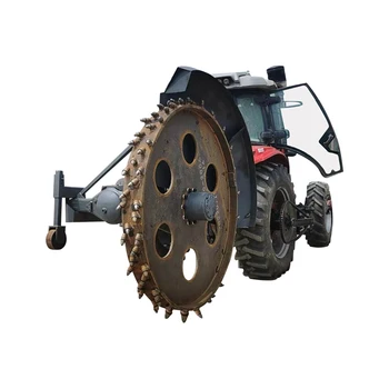Tractor Drive Disc Trencher Laying Underground Cables Machine Rock ...