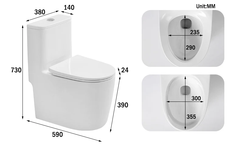 New Design White Floor Mounted Ceramic WC Dual Flush