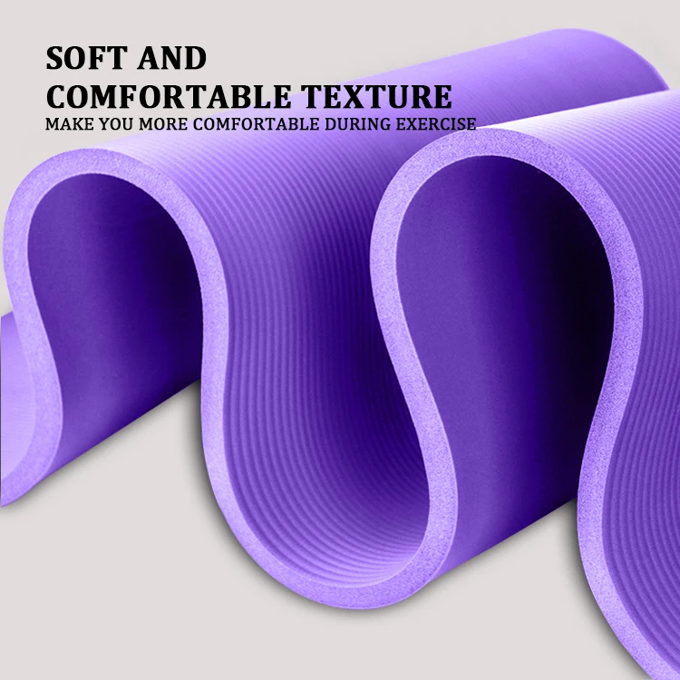 Wholesale Eco-Friendly NBR Fitness Yoga Mat Soft Feel Thick Customized Print Workout Stretching ...