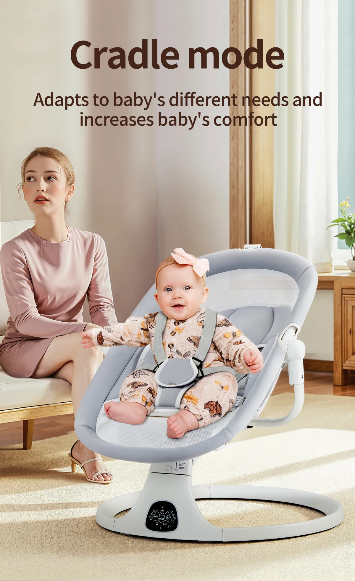 2025 Electric Baby Sleeper Rocker with Music Remote Control