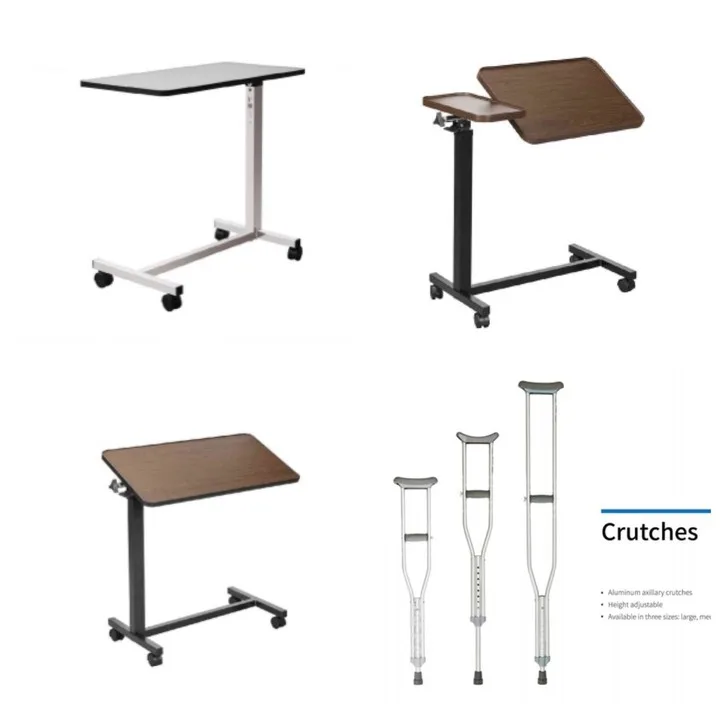 Adjustable Height Tilt Table Top Wood Medical Hospital Overbed Dining ...