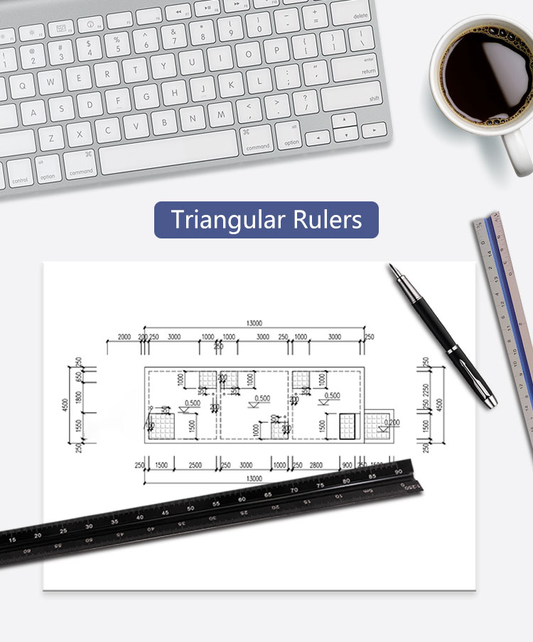 Durable Triangular Rulers for Precise Blueprint Measurements