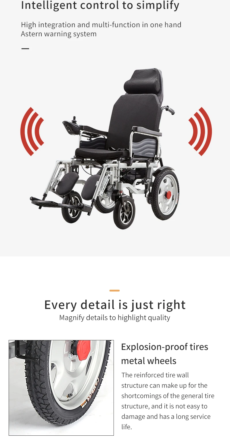 Folding Lightweight Portable Motorized Power Wheelchair