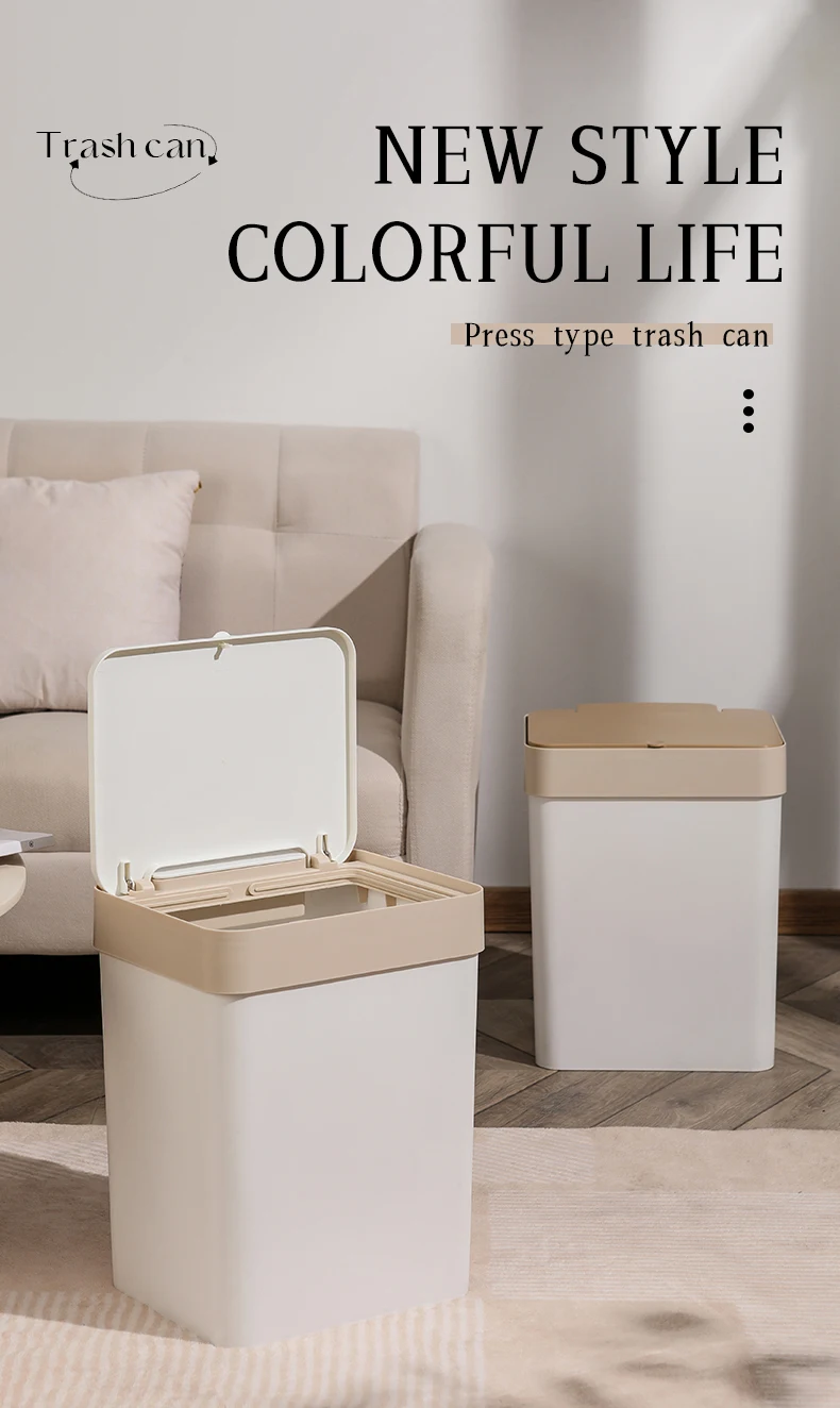 New Design 25L Press Trash Bin - Sustainable Household Solution