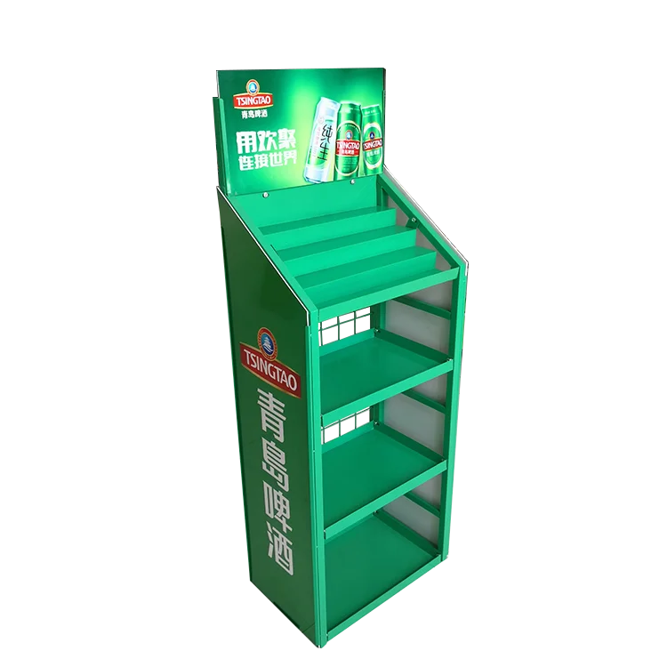 Multi Layers Custom Metal Store Retail Beverage Beer Display Rack Water ...