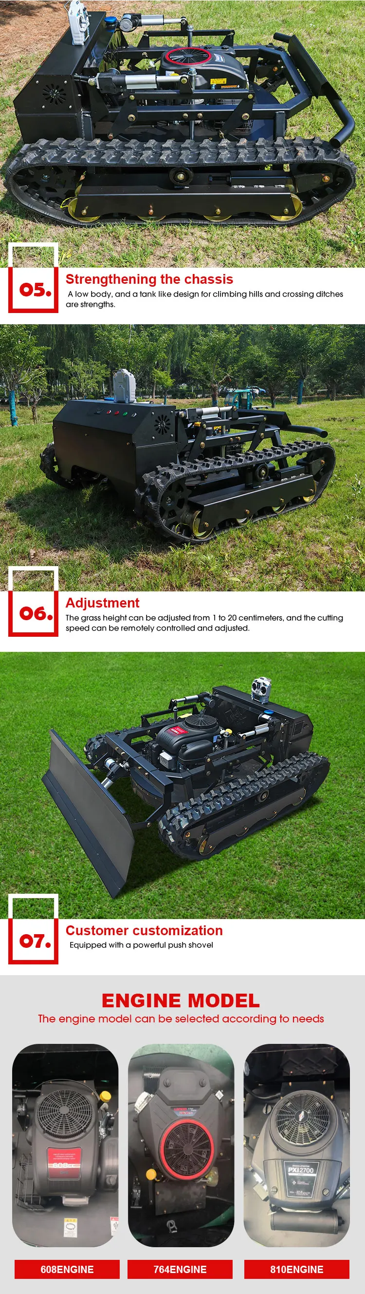 Longjie Remote Control Mower MDE452-80A - All Terrain Efficiency