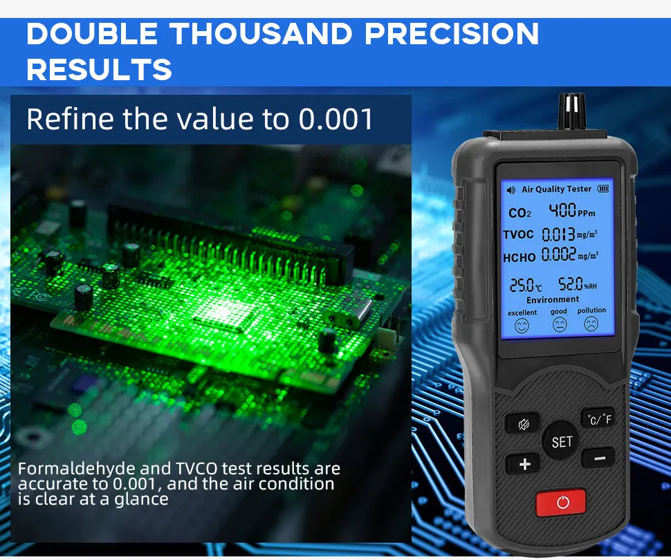 Jd-3002 Handheld Instrument Measurement Air Multifunctional Co2 Air ...