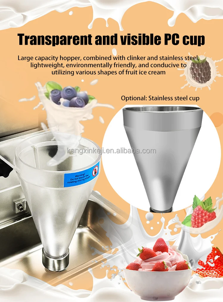 Electric Automatic Fruit Soft Ice Cream Commercial Mcflurry Machine ...