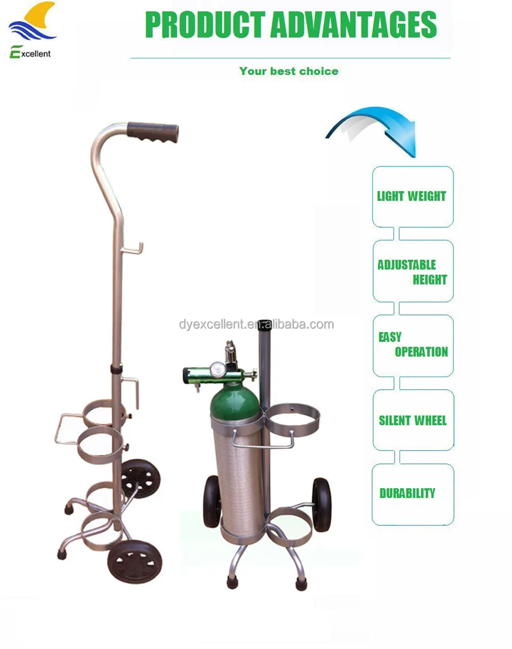 Medical Gas Equipment Accessories Oxygen Cylinder Cart-dual Tank ...