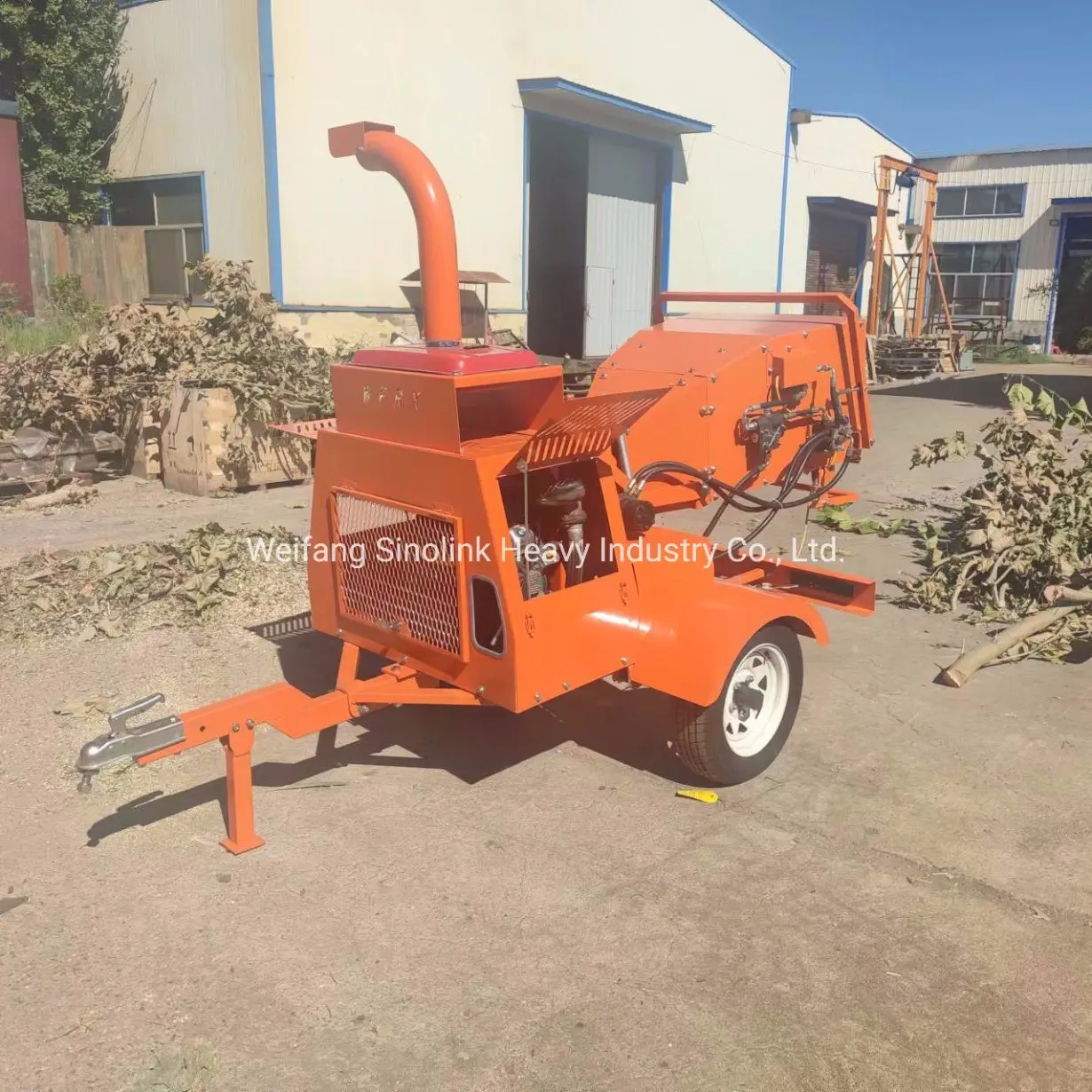 22hp Diesel Engine Wood Crusher Wood Cutting Hydraulic Feeding Wood ...