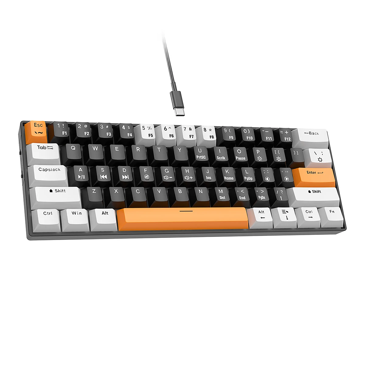 Professional Gamer Blue Switches 60 Percent Gaming Keyboard 61 Keys ...