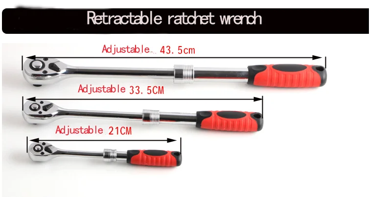 Retractable Mini Tool Set - 6-22 Mm Adjustable Wrench
