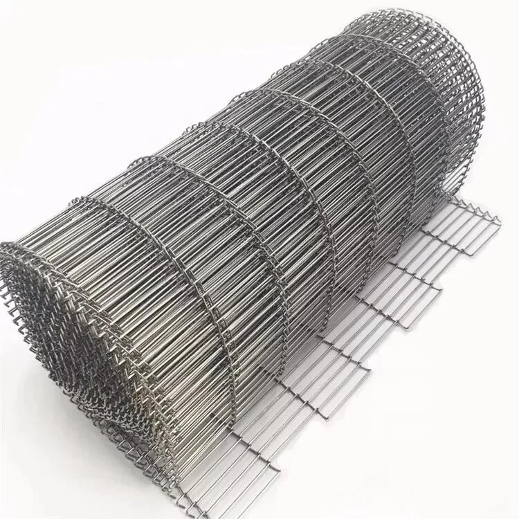 SS304 Chain Link Spiral Wire Mesh Conveyor Belt / 1m 1.2m 1.5m Wide ...