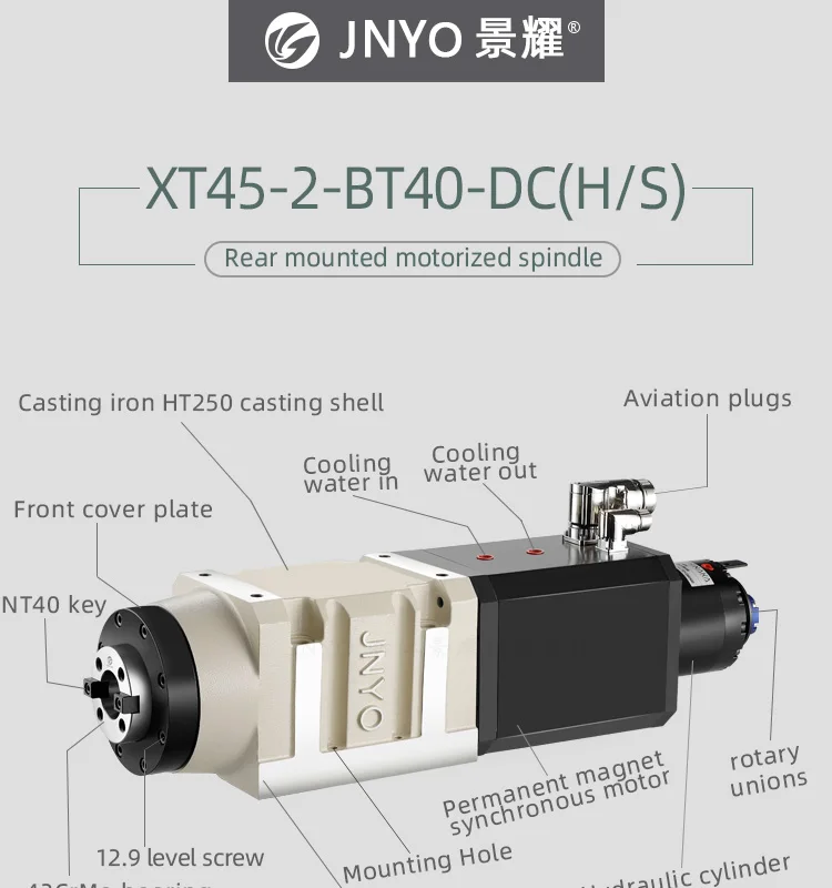 XT45-2-BT40-DC JNYO High Speed High Torque Boring Milling Machine