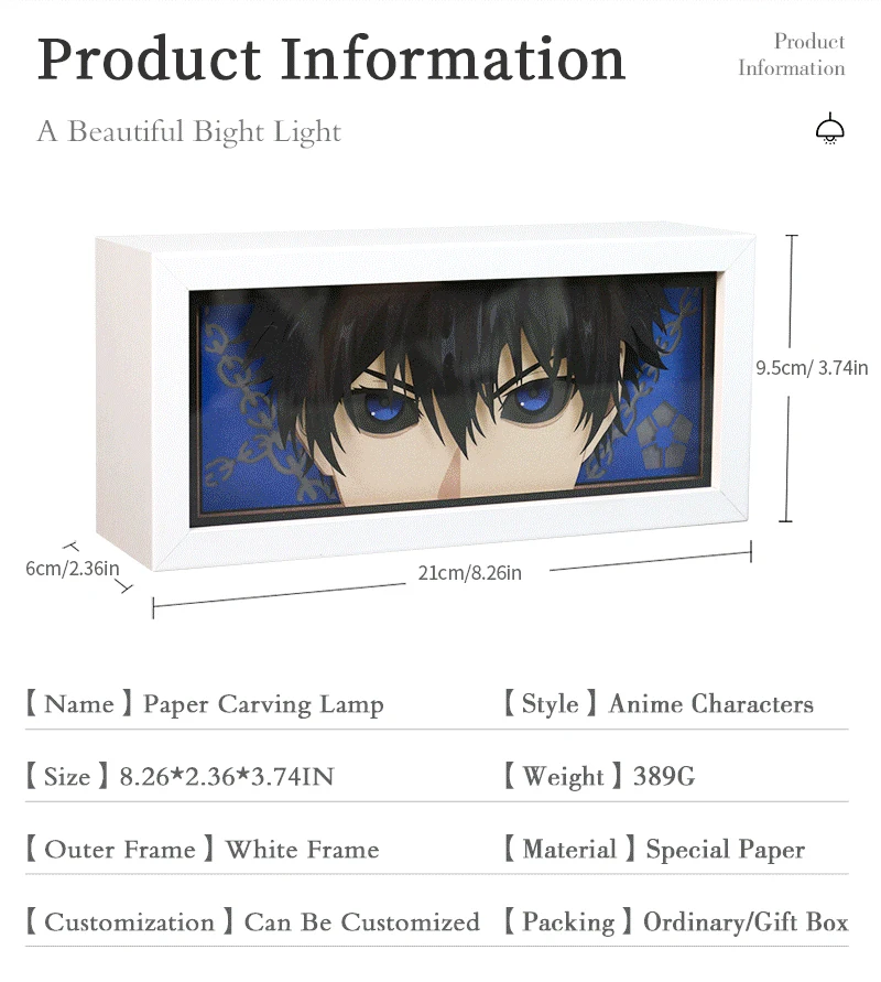 Anime Light Box - Laser Cut Paper Crafts with LED Lights