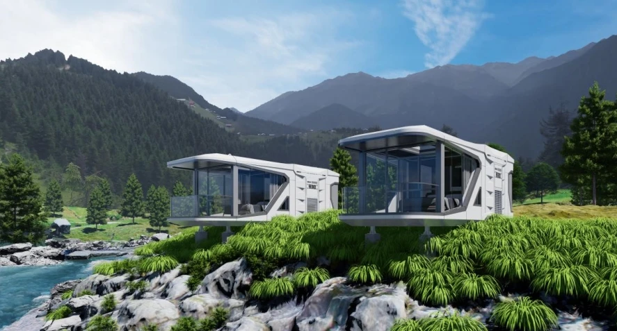 Modern Glass Building House - Prefab Container House