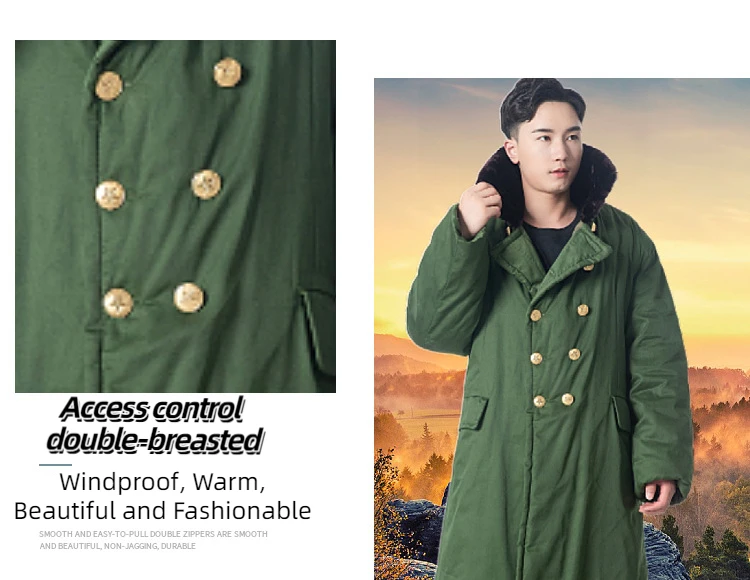 Hot Outdoor Long Coats Jacket Chinese Classic Army Green Overcoat Mens ...