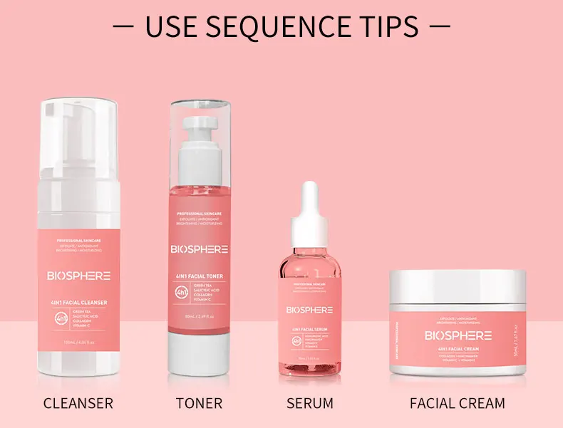 Biosphere 4 in 1 Brightening Skin Care Kit Moisturizing Oil Control ...