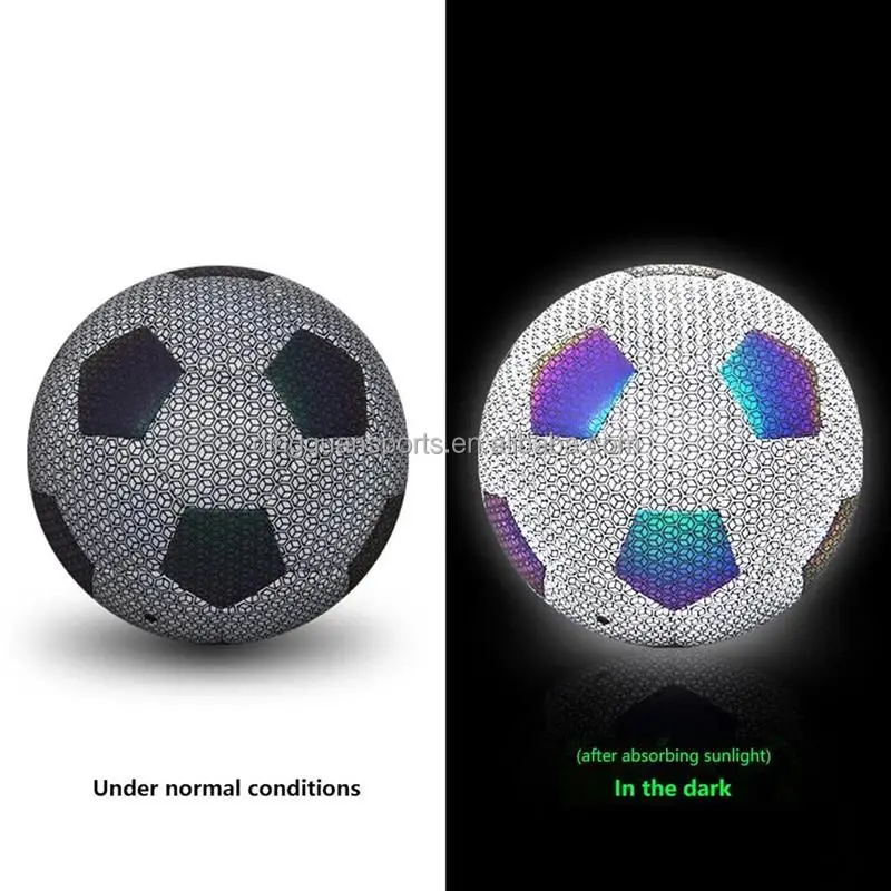Standard Size 5 Reflective Soccer Ball Luminous Night Glow Footballs ...