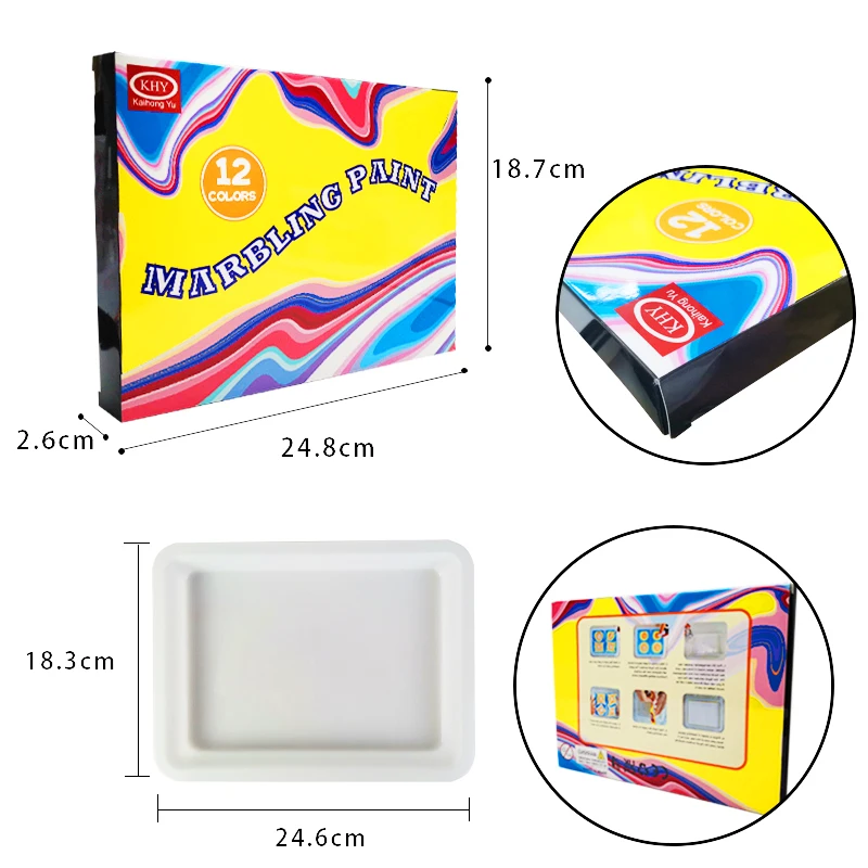 Khy Diy工艺品10色无毒儿童水画儿童浮动画儿童安全艺术大理石花纹画套装 - Buy 大理石花纹油漆成套工具为孩子们,浮动绘画艺术大理石 ...