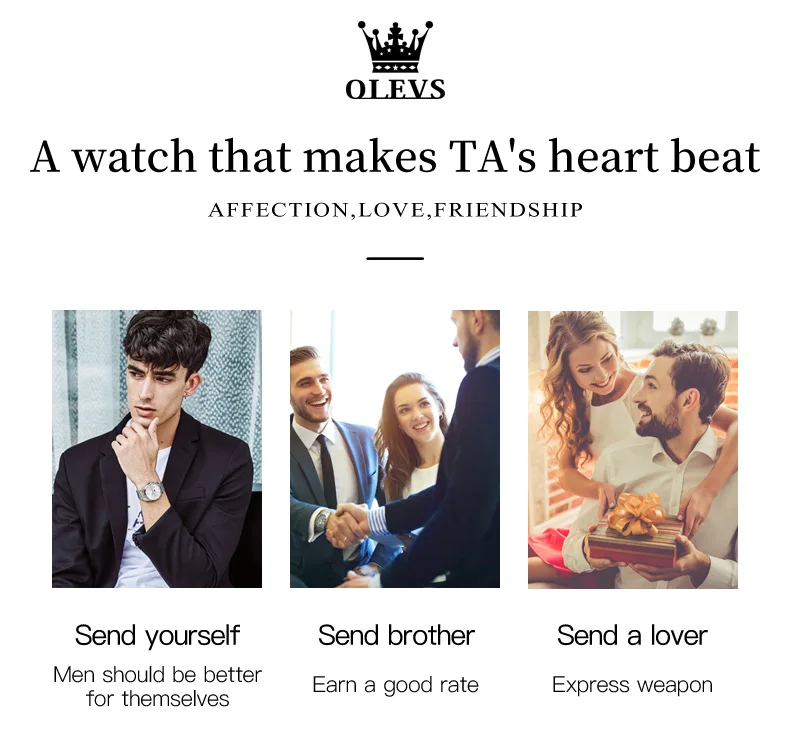 New Men's Watches Olves Top Brand Sport Watch Men Chronograph Quartz ...