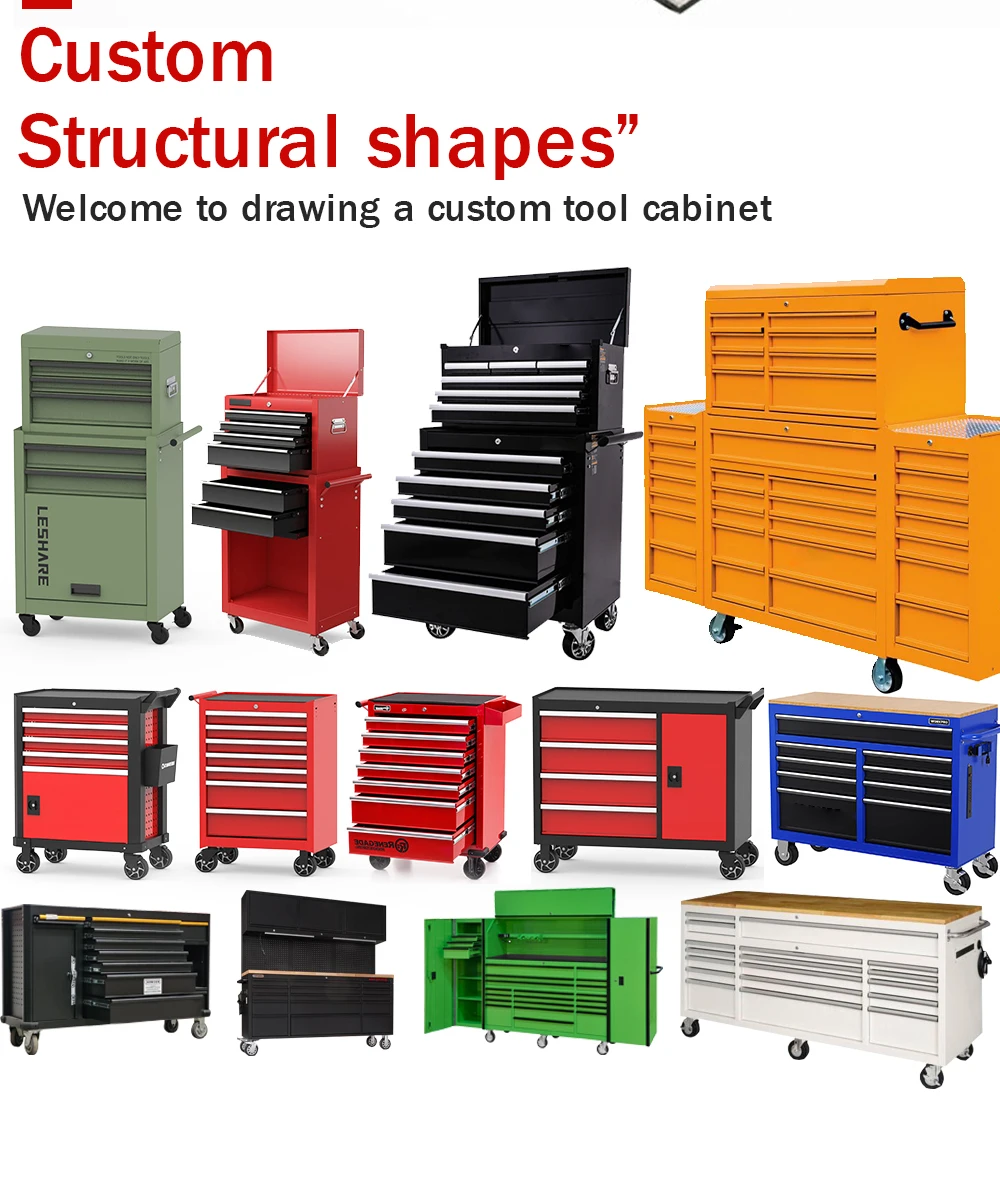 72x24 18-Drawer Tool Chest for Hairdressers - Black Mobile Workbench