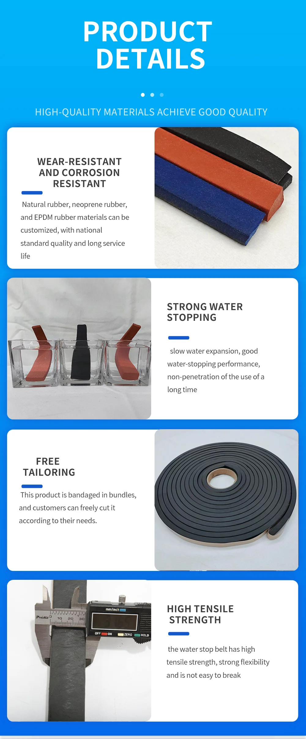 Water Expanding Concrete Joint Waterstop - Durable & Efficient