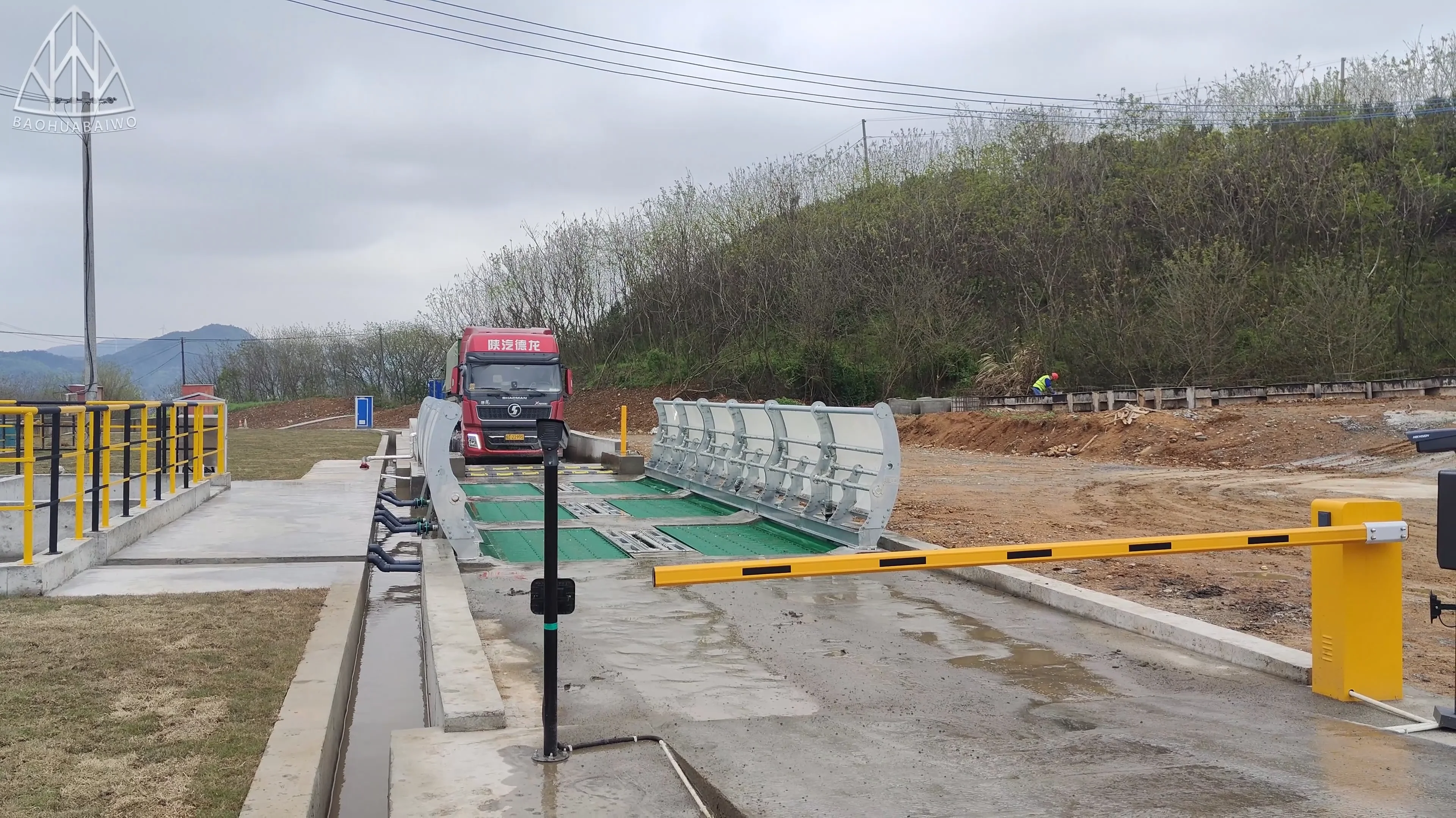 Site Car Washing Machine Platform Project Wheel Mud Washing Truck ...