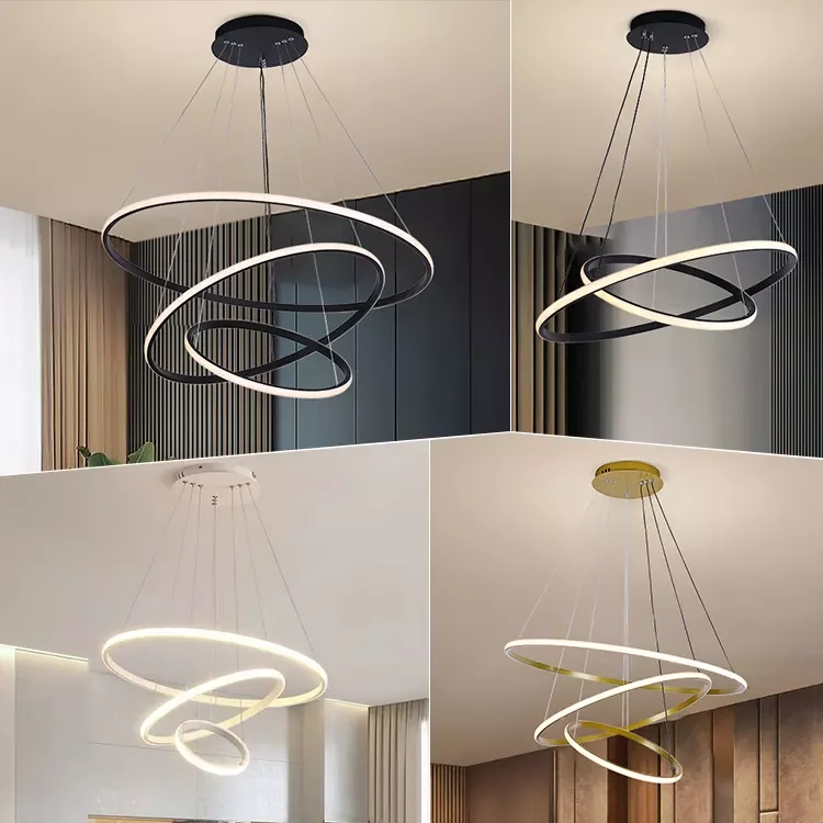 Luxury Acrylic Ceiling Ring Lamp Chandelier LED Circle Pendant Light