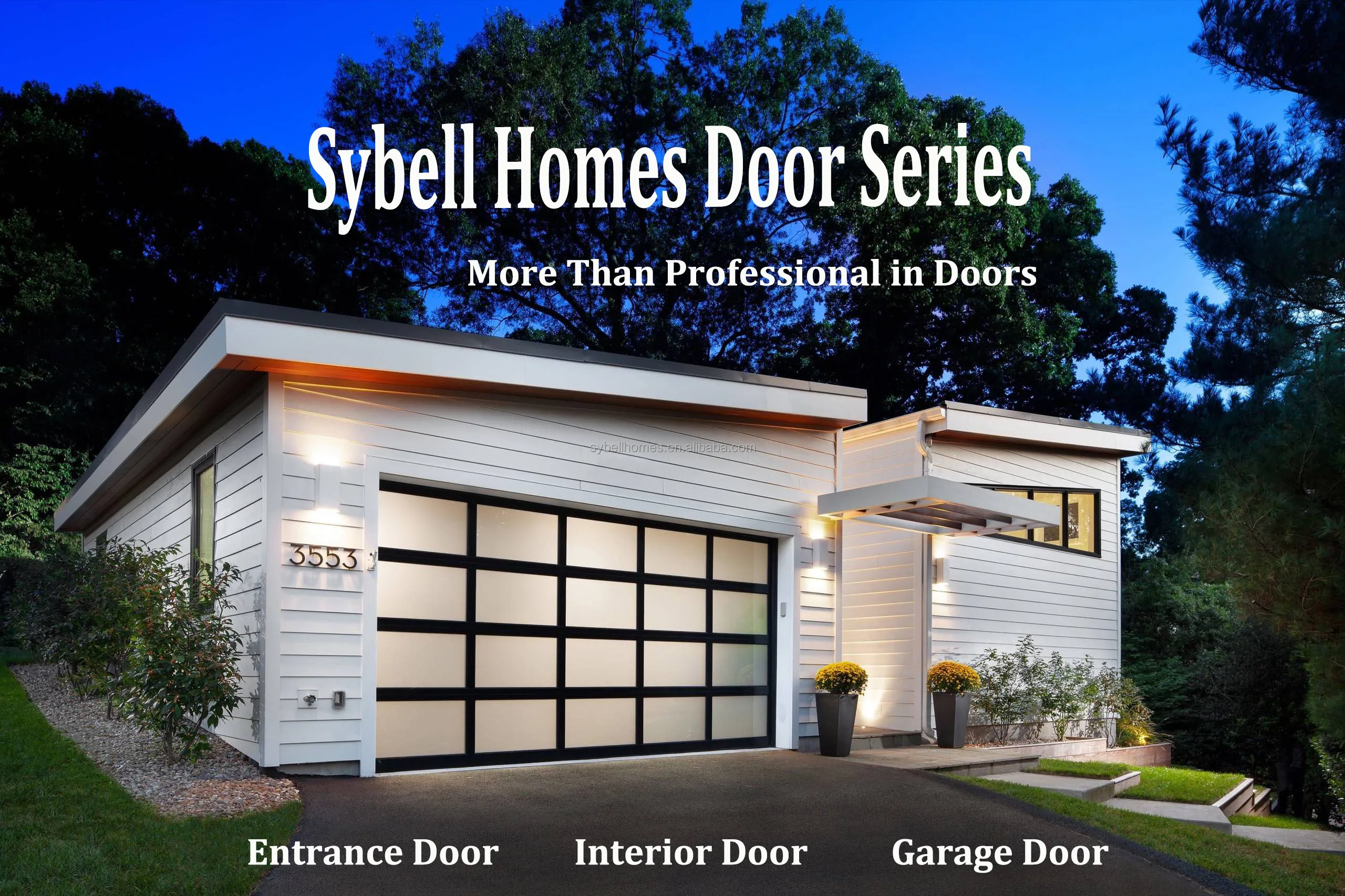 SYBELL Black Vertical Battens Garage Doors - Durable & Stylish