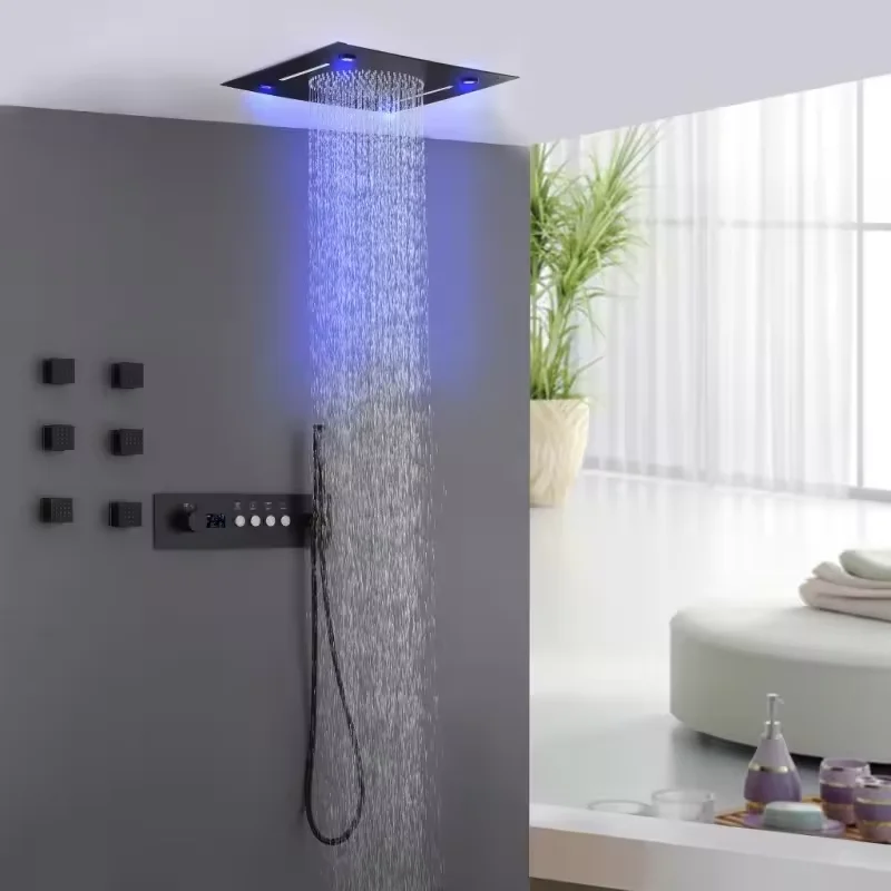 Button Touch Handle Watermark Concealed Matte Black Rainfall Rain ...