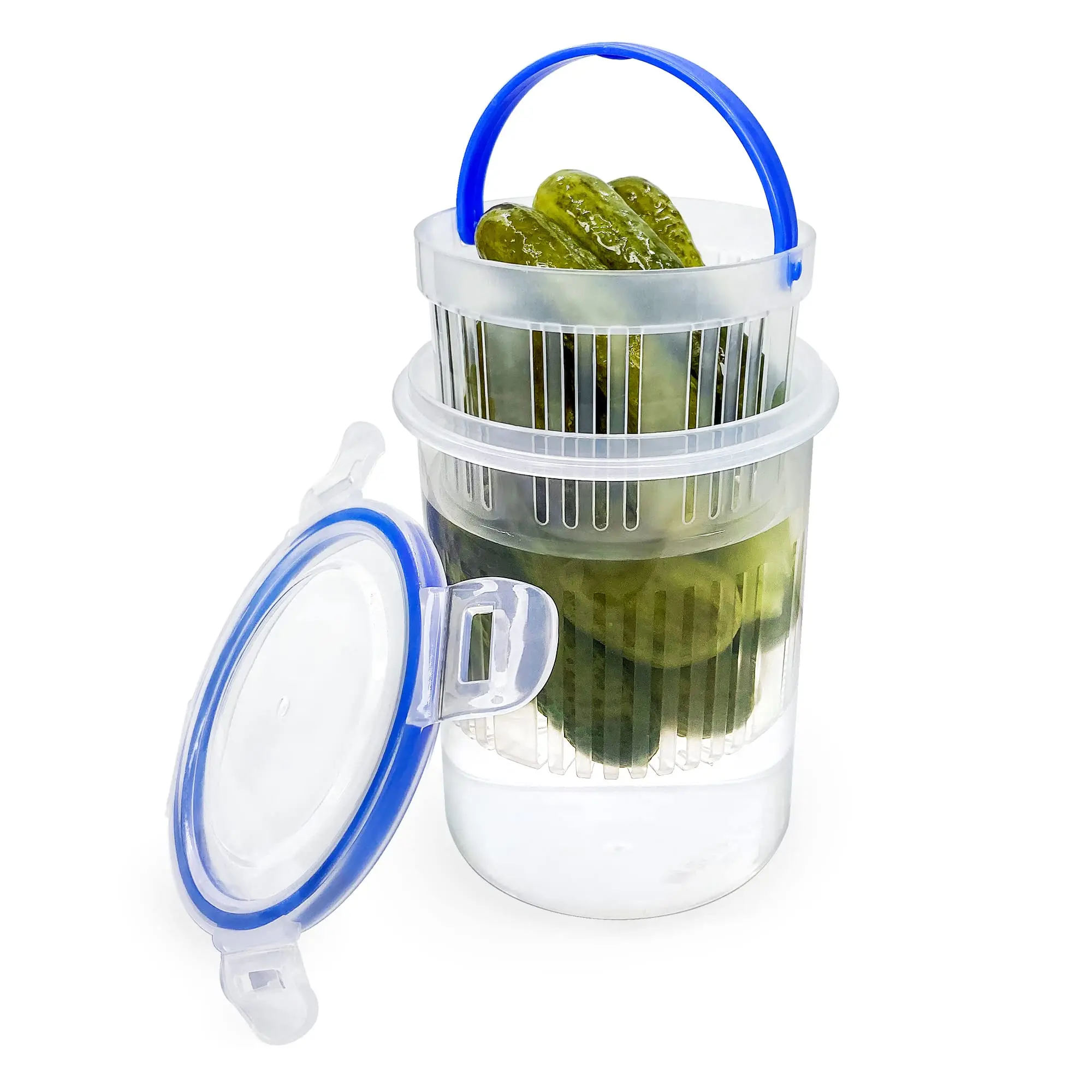 Pickle Jar 24 oz Pickle Container with Strainer Pickle Holder Keeper ...