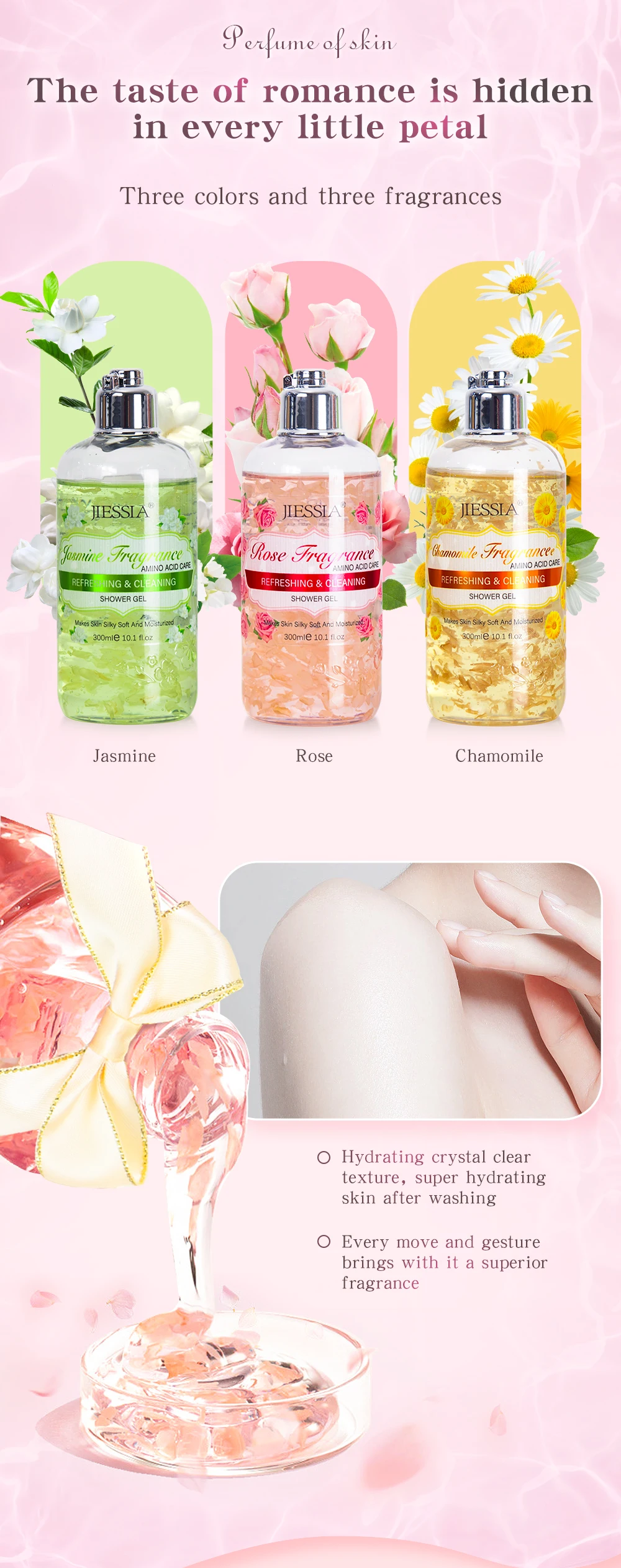 Organic Flower Scented Body Shower Gel - Refreshing Bath & Body Wash ...
