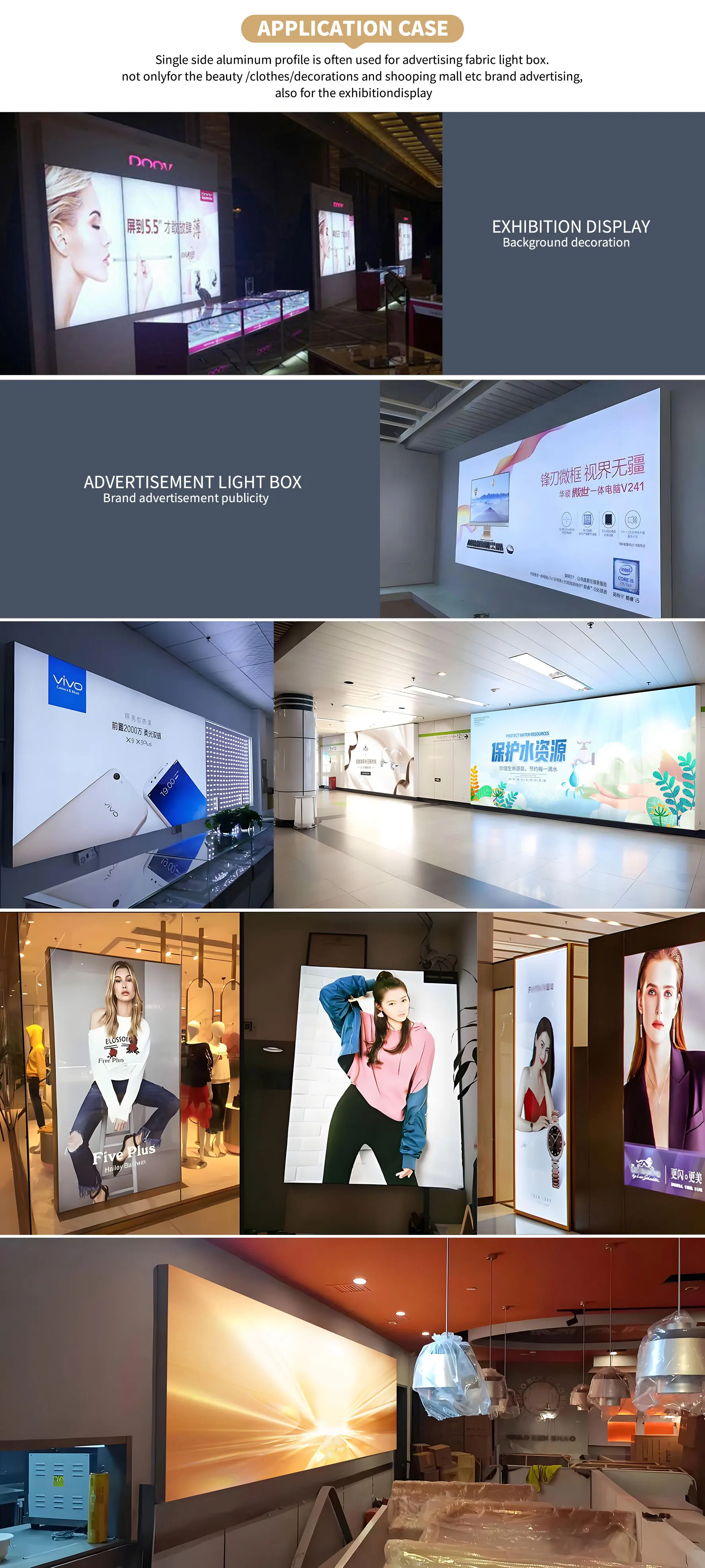 8cm Light Box Aluminum Profile Advertising Light Box for Indoor Led ...