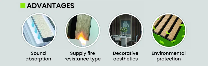 Polyester Fiber Acoustic Panel Wooden Slat High Density Acoustic Panel ...