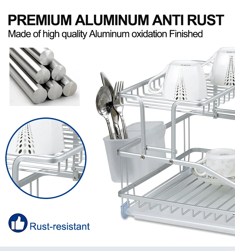 Xiangyu Rust-proof 1pc Metal 2-tier Dish Drainer Rack Hanging With Tray ...