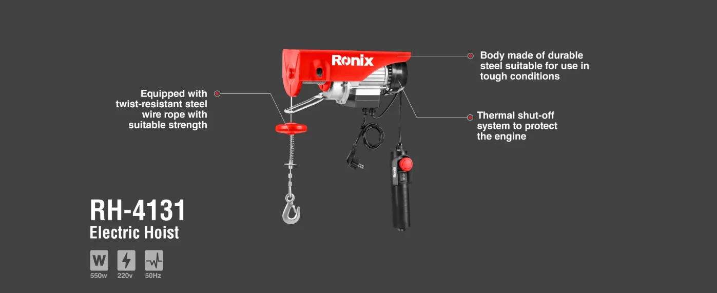 Customized Ronix Rh-4130-4136 Model Electric Chain Stage Hoist 2 Ton 3 Ton 5 Ton Lifting ...