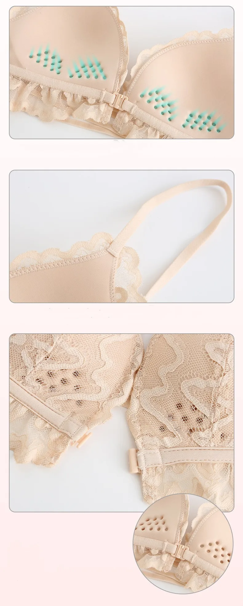 Sexy Front Button Bra Set - Push up & Sustainable Design