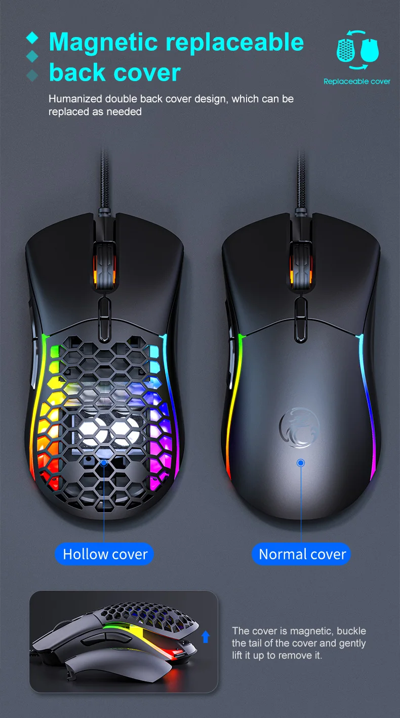 Imice T60 Gaming Mouse - 7200DPI, LED RGB, 7 Programmable Keys