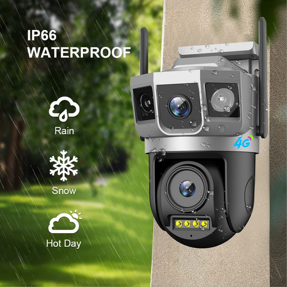V380 Dual Lens Network Camera - 4G Night Vision & Intercom