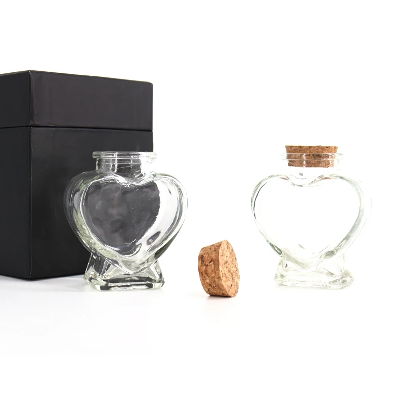 Heart Shape Glass Bottle for Wedding Decoration DIY Gift