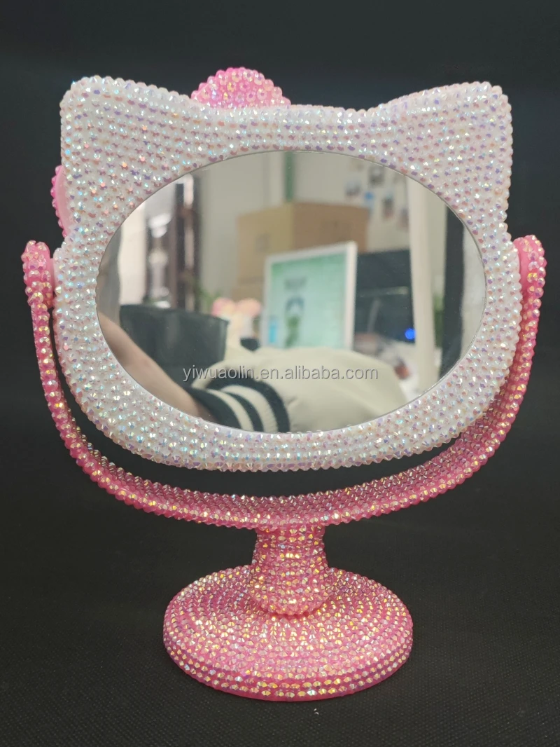 Luxury Shiny Rhinestone KT Mirror - Bling Diamond Makeup