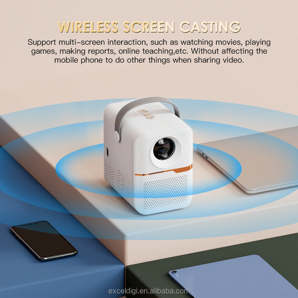 Excel Digital Hd Big Screen Mini 4k 120 Lm Video Projector 1080p 3d ...